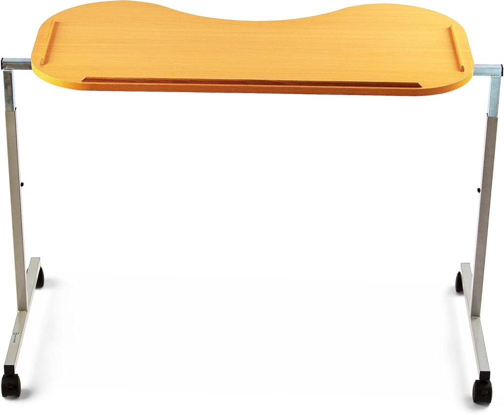 Curved Over Bed & Chair Table Adjustable Height & Width with Lockable ...